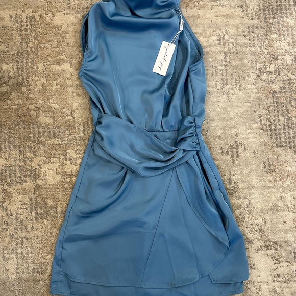 Petal & Pup | Dresses | Elegant Blue Satin Dress | Poshmark